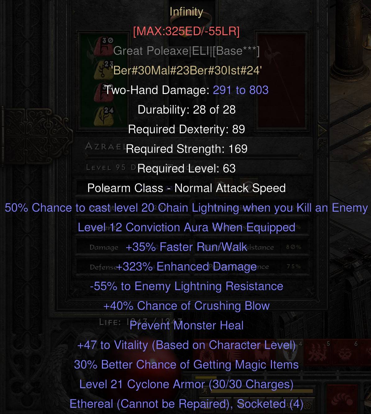 Infinity Eth Great Poleaxe 323ed -55lr - Topic - d2jsp