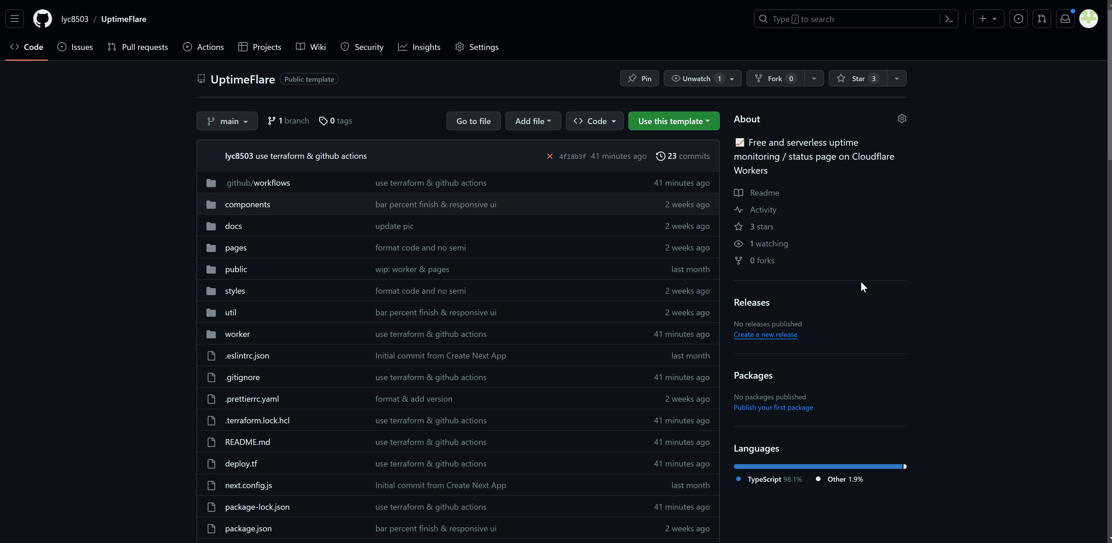 #教程 Uptimeflare: 无服务器探针
